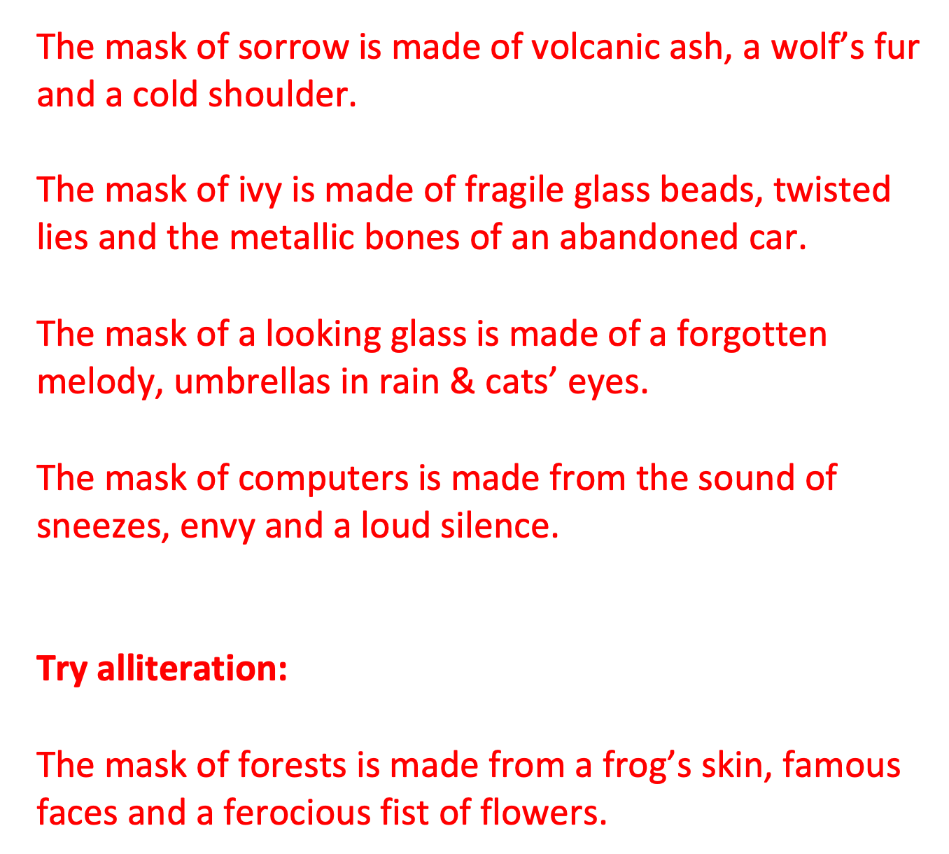 Masks and Poetry Padlet A | TeachingLive